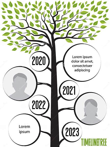 Timeline Trees with leaves stock vector. Illustration of creative ...