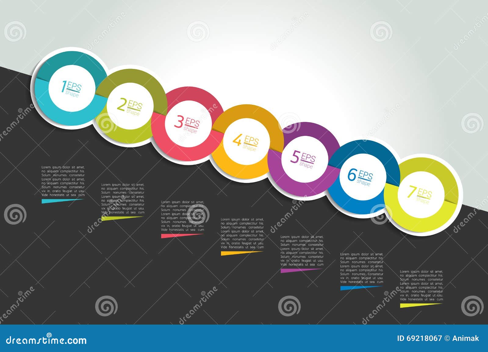 Timeline, Bubble Tmplate, Step By Step Chart. Cartoon Vector ...