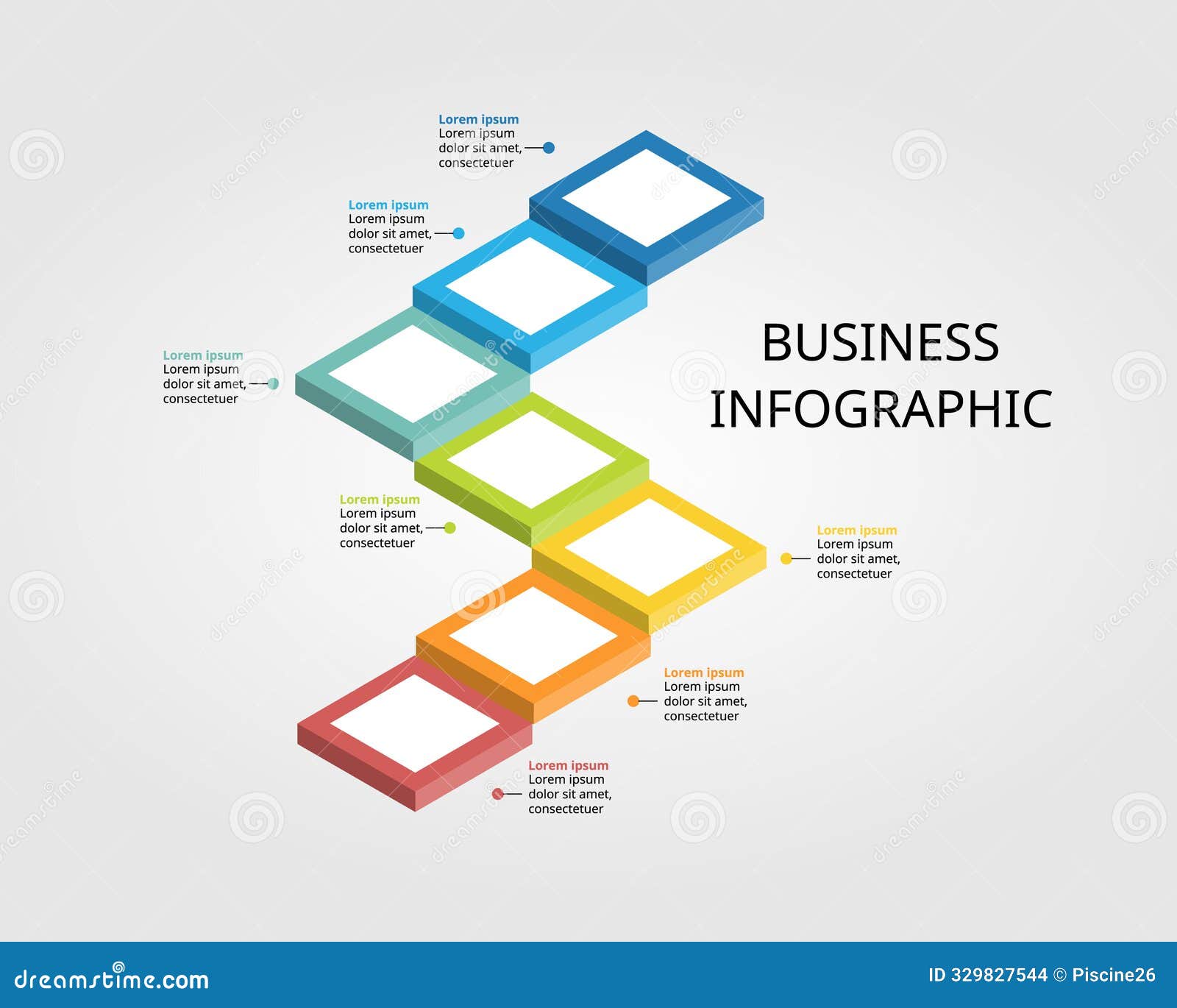 Timeline Step Level for Infographic Presentation Template with 7 ...