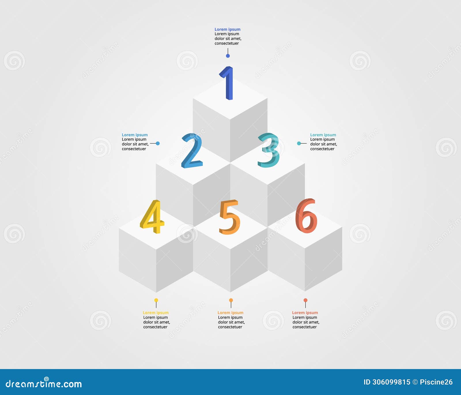 Timeline Step Pyramid Template for Infographic for Presentation for 6 ...