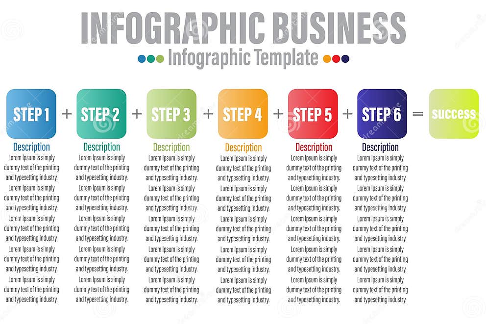Timeline 6 Steps, Six 6 Option Shape Table Chart Elements with Steps ...