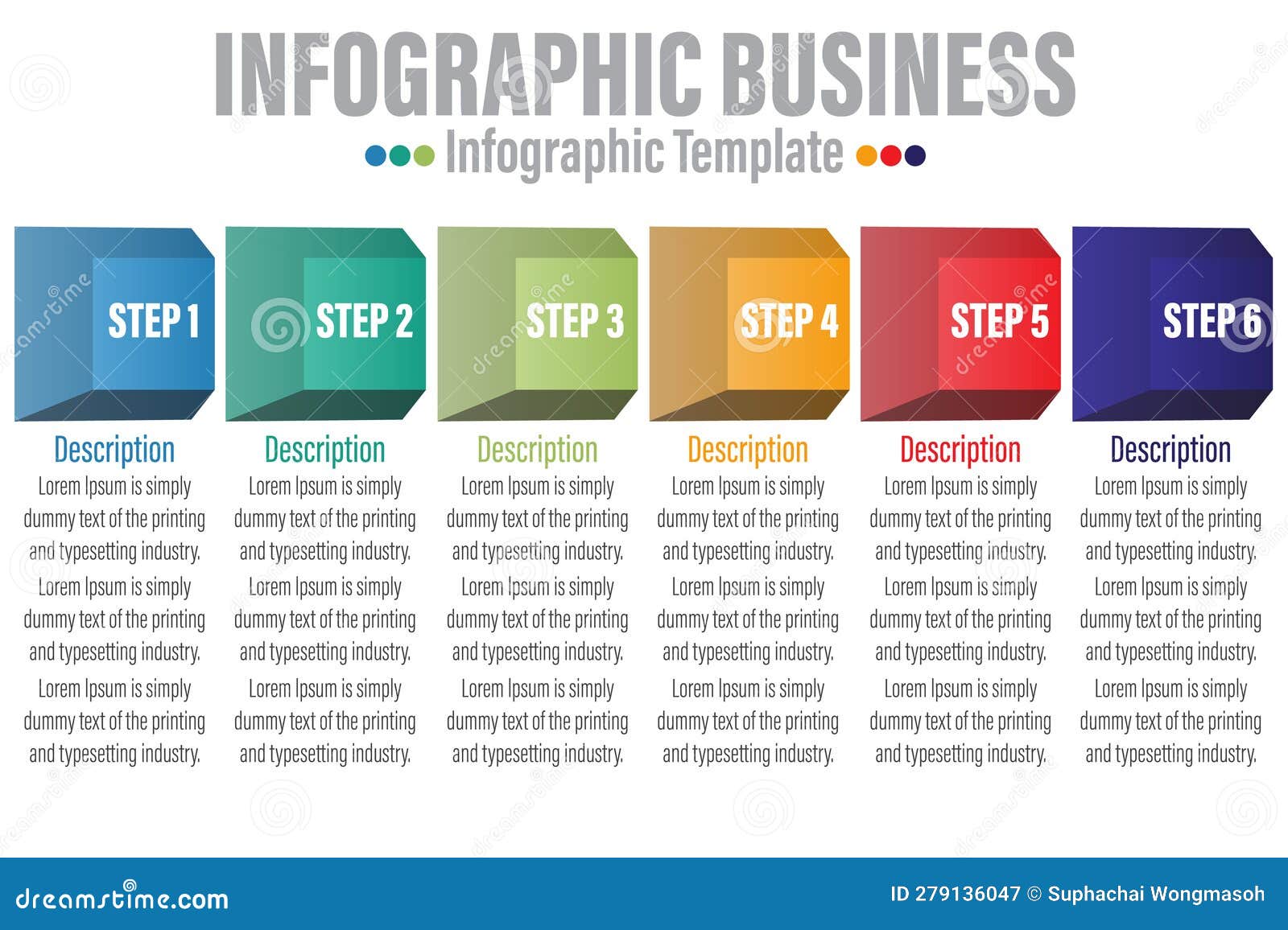 Timeline 6 Steps, Six 6 Option Shape Table Chart Elements with Steps ...