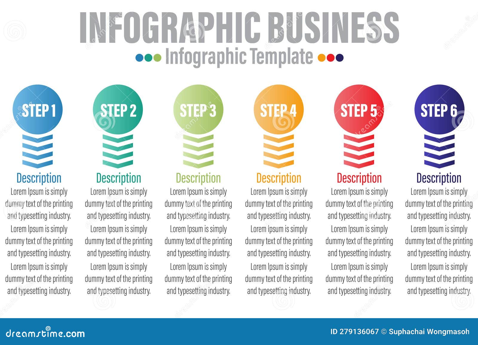 Timeline 6 Steps, Six 6 Option Shape Table Chart Elements with Steps ...