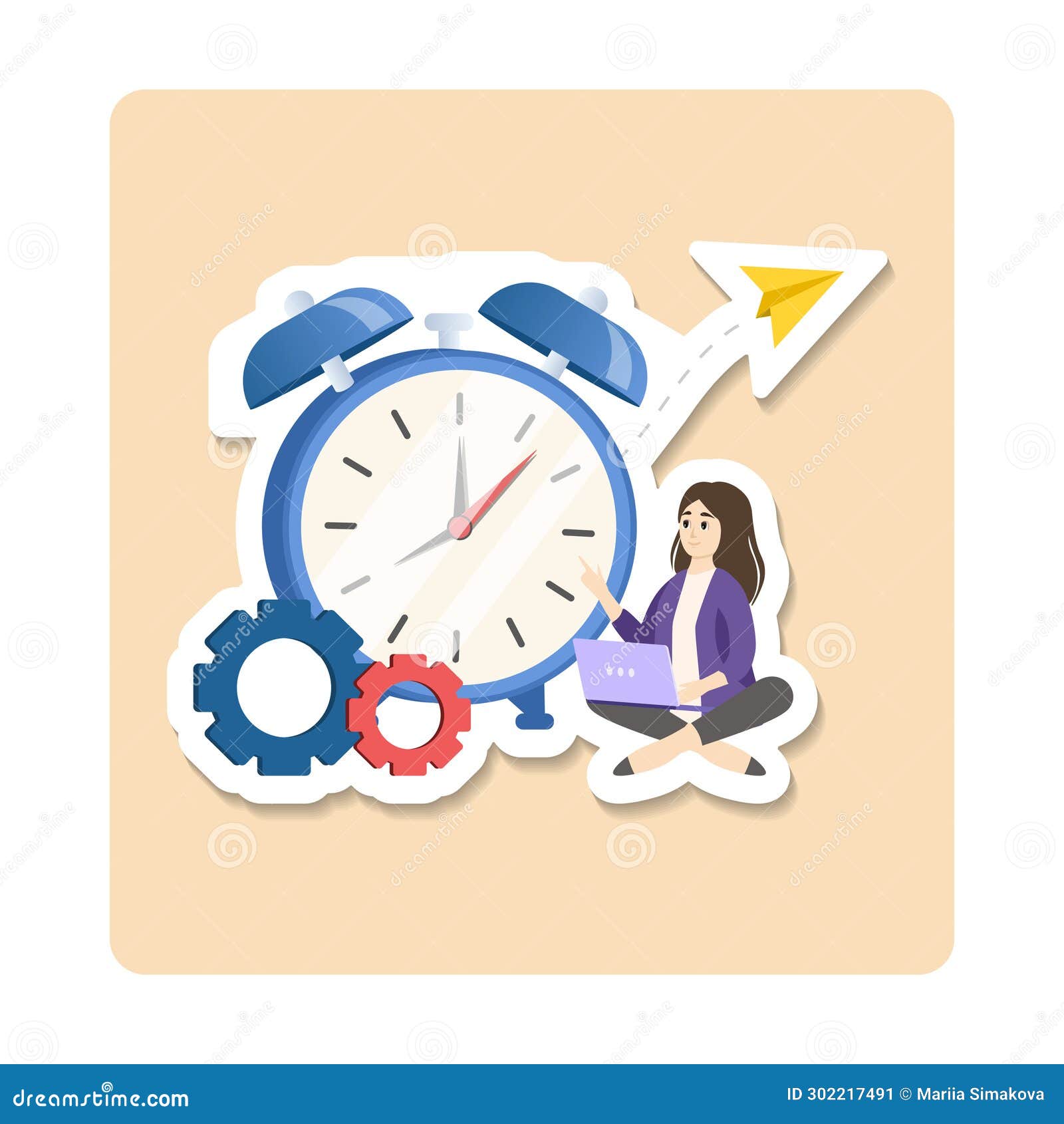 Timeline Sticker Illustration. Time Management, Time Goes by so Fast ...