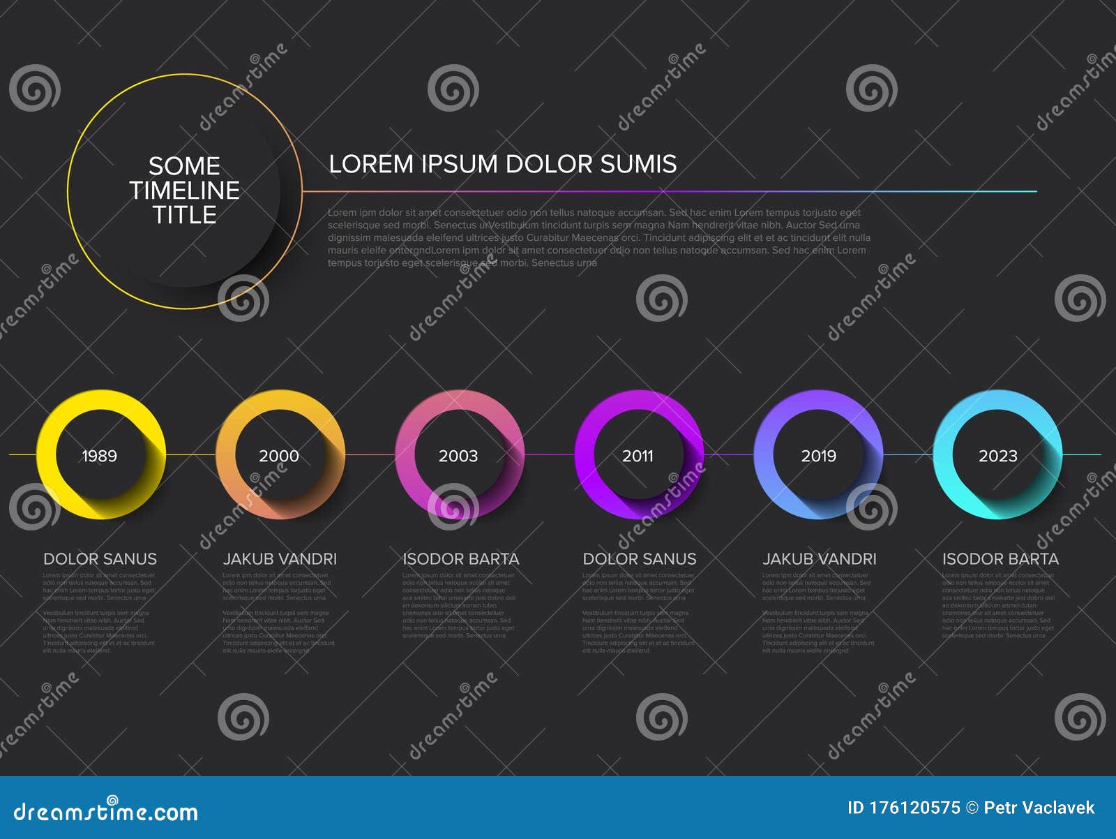 Timeline Template with Circle Buttons Stock Vector - Illustration of ...