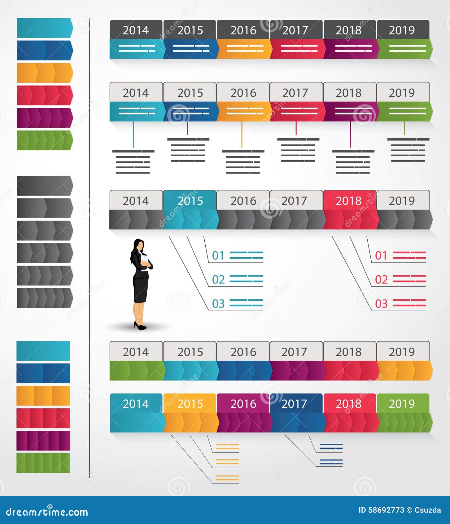 Timeline template stock vector. Illustration of brochure - 58692773
