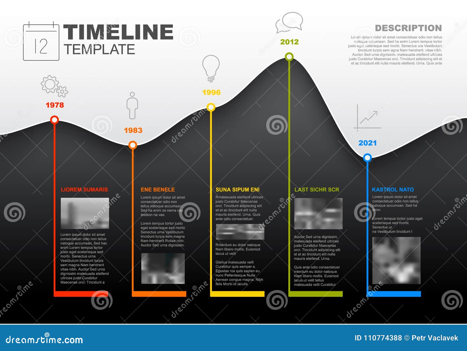 Timeline Template With Graph Vector Illustration | CartoonDealer.com ...
