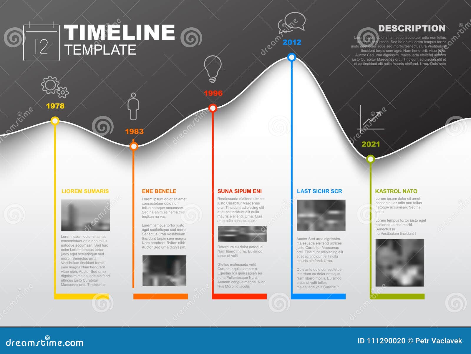 Timeline Template With Graph Vector Illustration | CartoonDealer.com ...