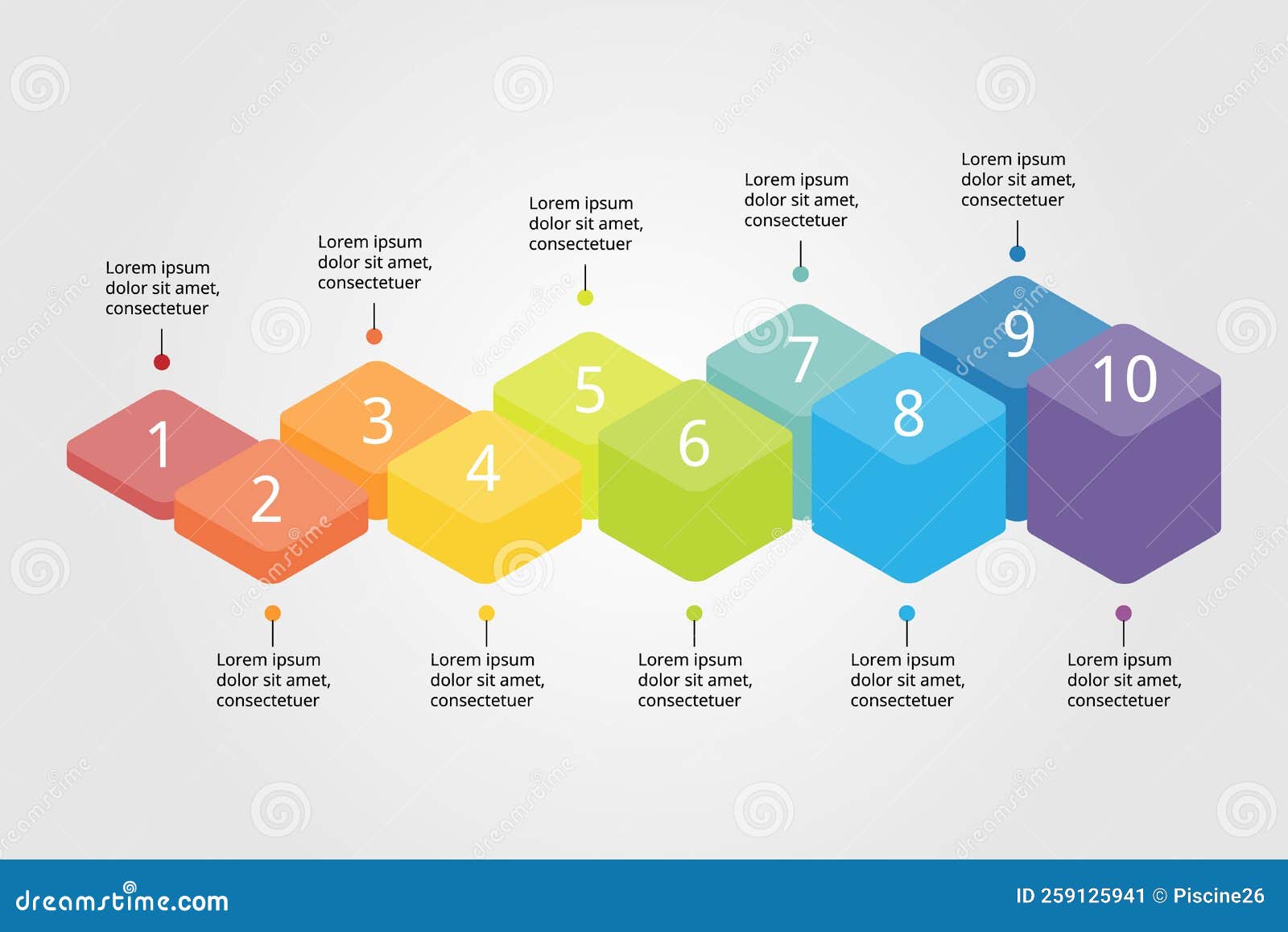 Timeline Template for Infographic for Presentation for 10 Element Stock ...