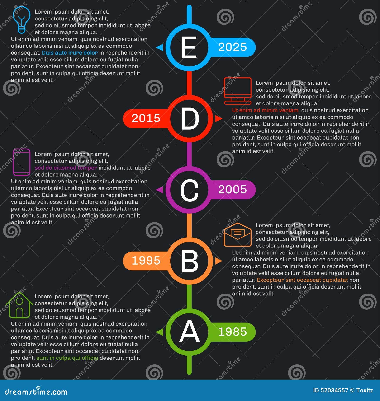 Timeline Template Infographics. Vertical Progress Stock Vector ...