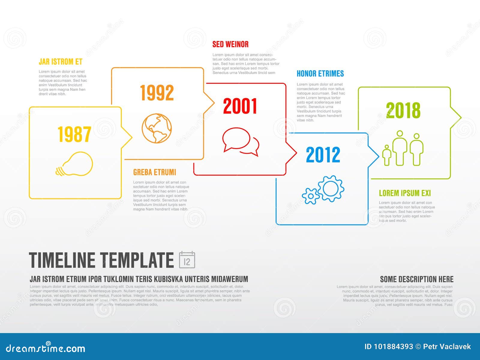 Timeline Template Made from Speech Bubbles Stock Vector - Illustration ...