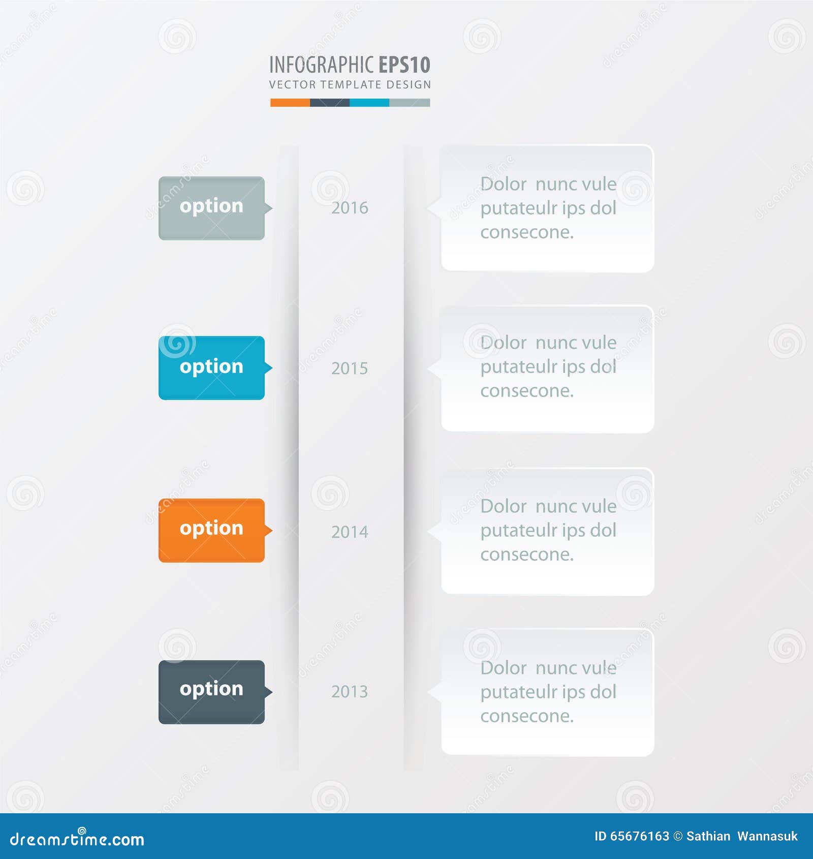 Timeline Template Orange , Blue, Gray Color Stock Vector - Illustration ...