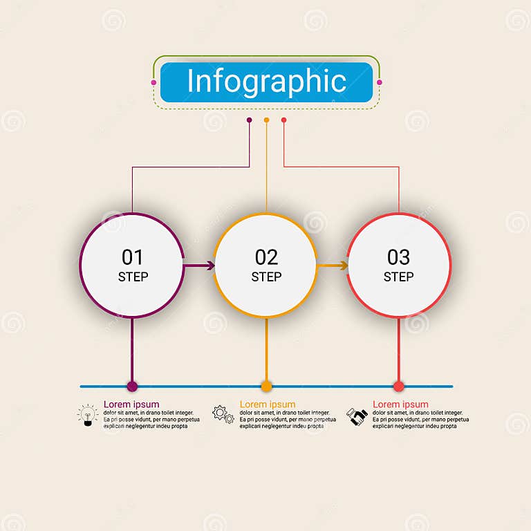 Timeline Three Steps Infographics Design Vector Template with 3 Options ...