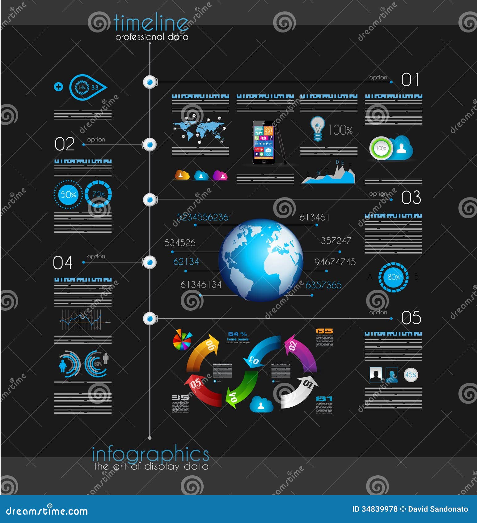 Timeline To Display Your Data with Infographic Element Stock ...