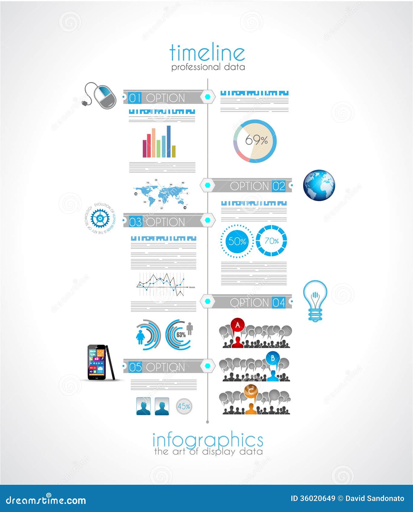 Timeline To Display Your Data with Infographic Elements Stock ...