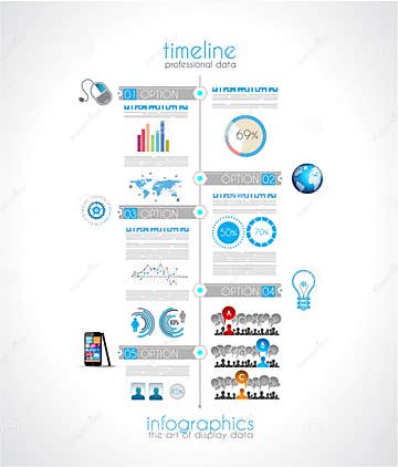 Timeline To Display Your Data with Infographic Elements Stock ...