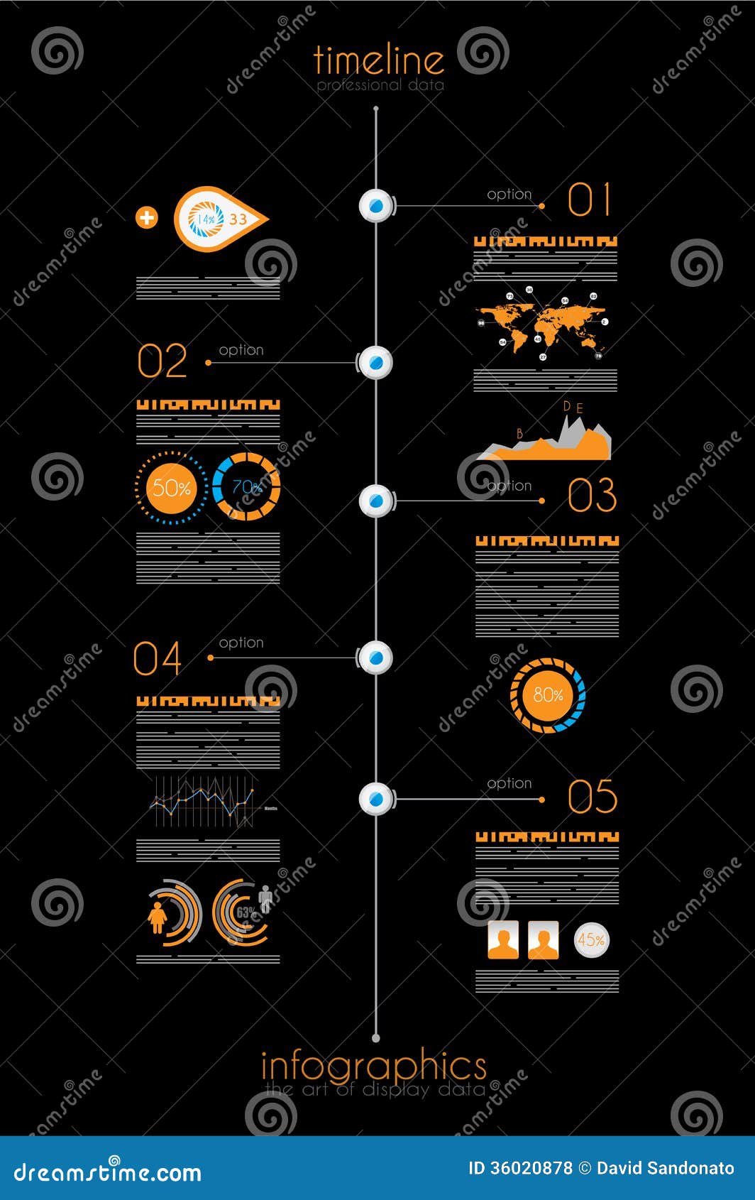 Timeline To Display Your Data with Infographic Elements Stock ...