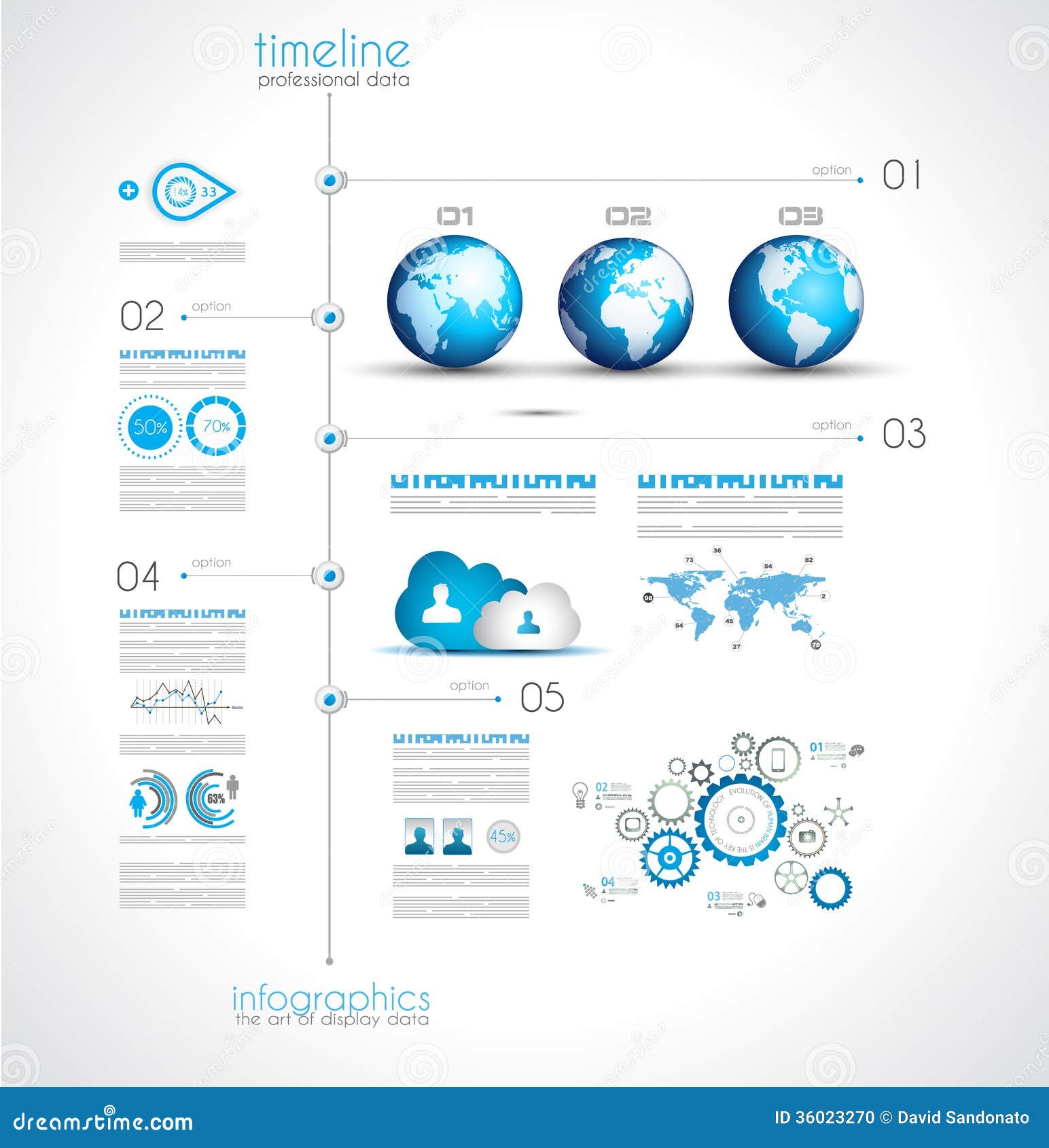 Timeline To Display Your Data with Infographic Elements Stock ...