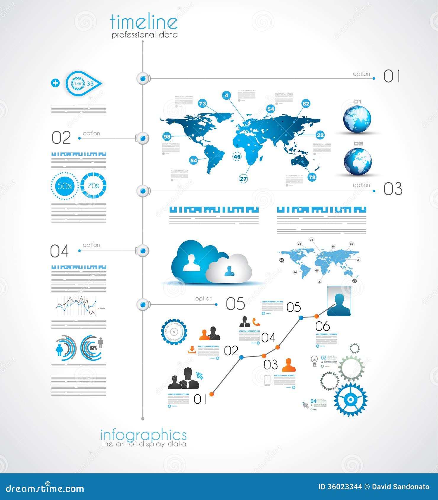 Timeline To Display Your Data with Infographic Elements Stock ...