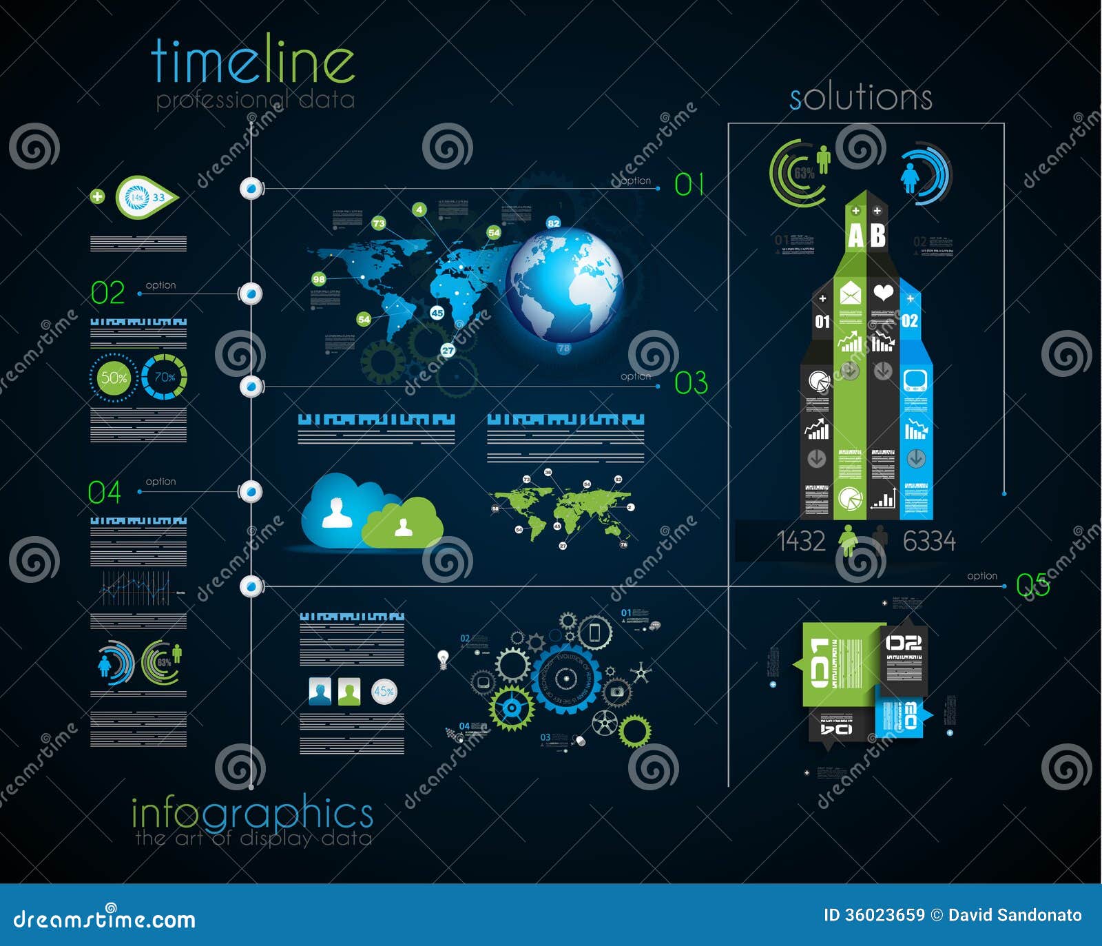 Timeline To Display Your Data with Infographic Elements Stock ...