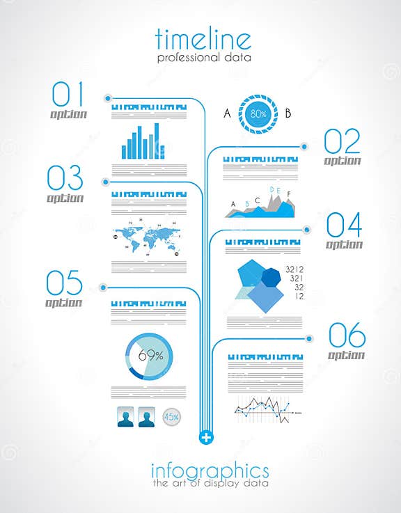 Timeline To Display Your Data with Infographic Elements Stock ...