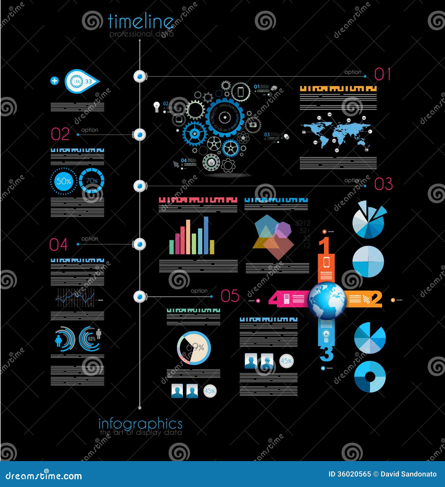 Timeline To Display Your Data in Order with Infographic Elements Stock ...