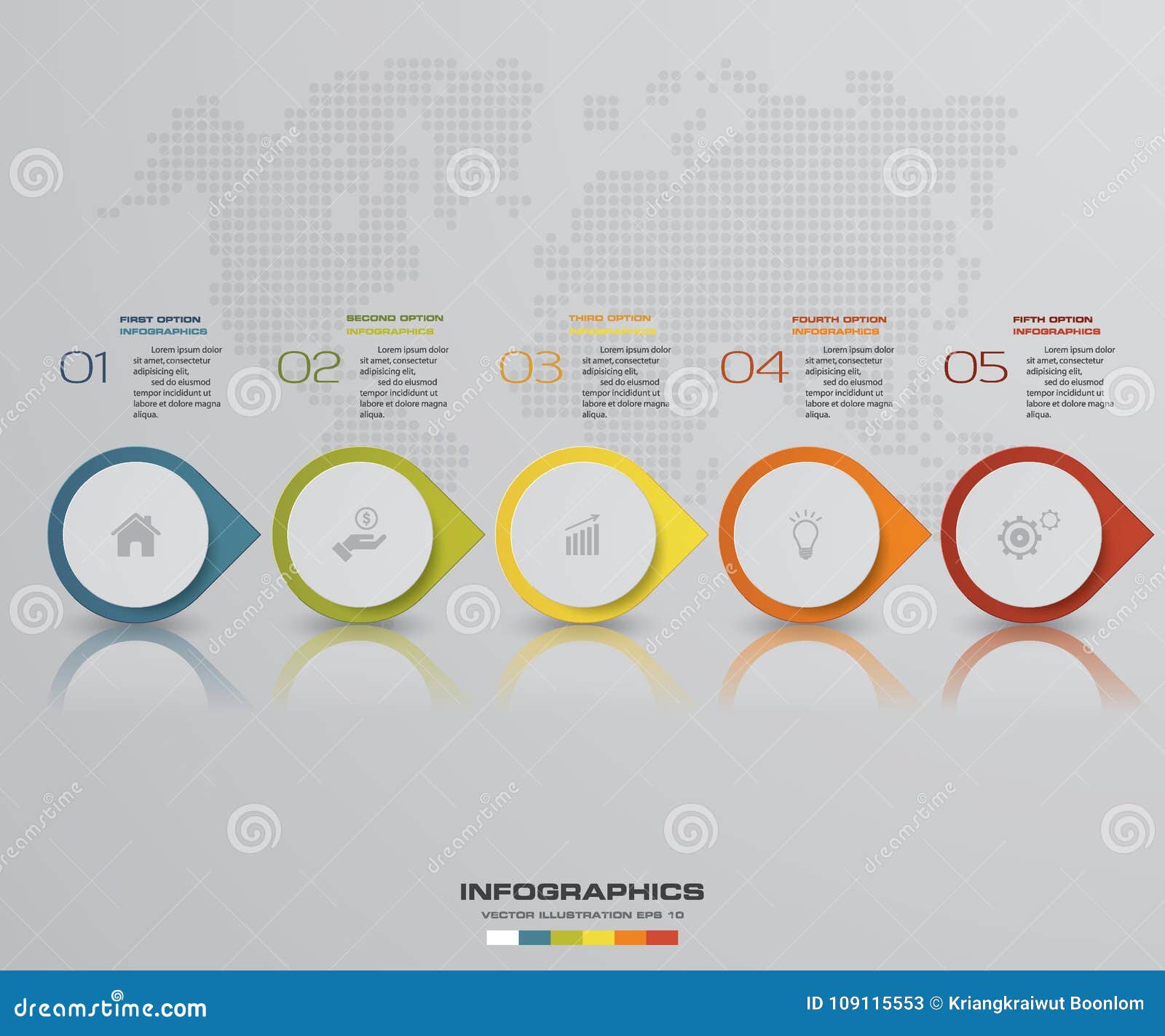 Timeline Vector 3d Infographic. Abstract 5 Steps Infographics Elements ...