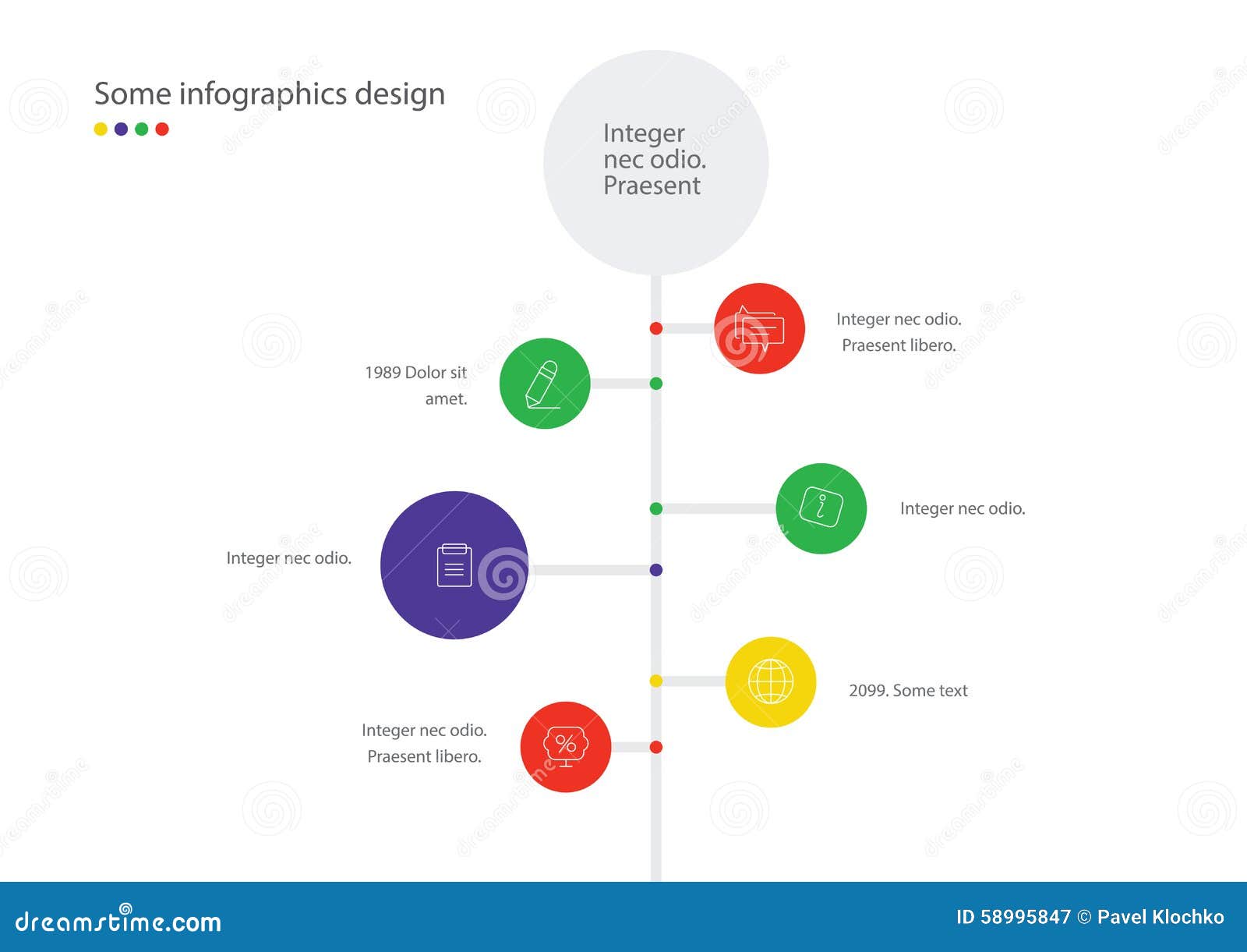 Minimalistic Timeline, Step By Step Template Cartoon Vector ...