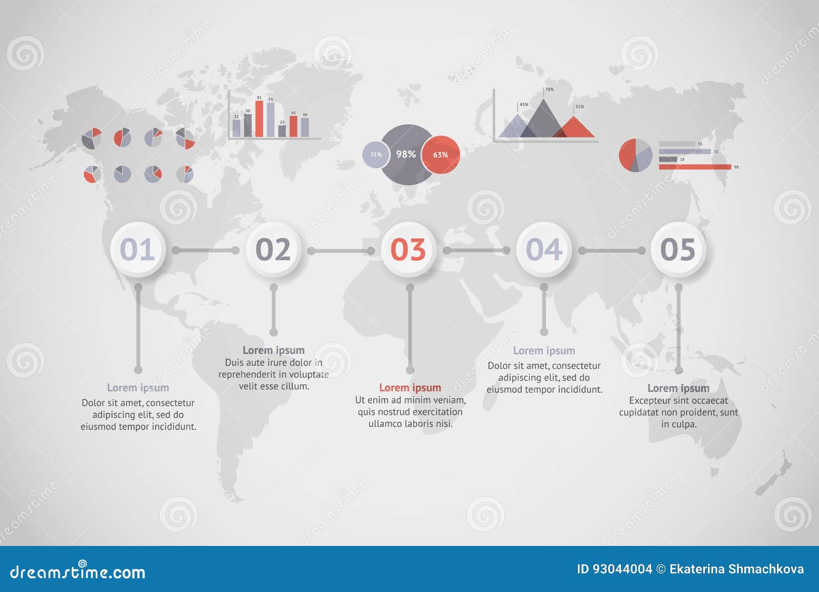 Timeline Vector Infographic. World Map | CartoonDealer.com #93044004