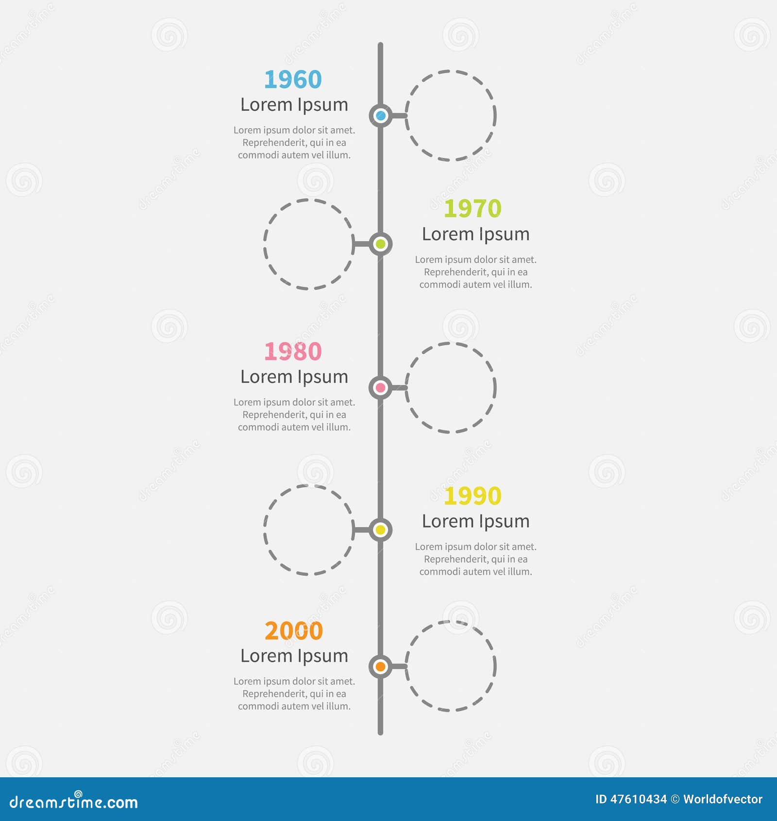 Timeline Vertical Infographic With Empty Dash Line Circles And Text ... Timeline Vertical Infographic With Empty Dash Line Circles And Text ...