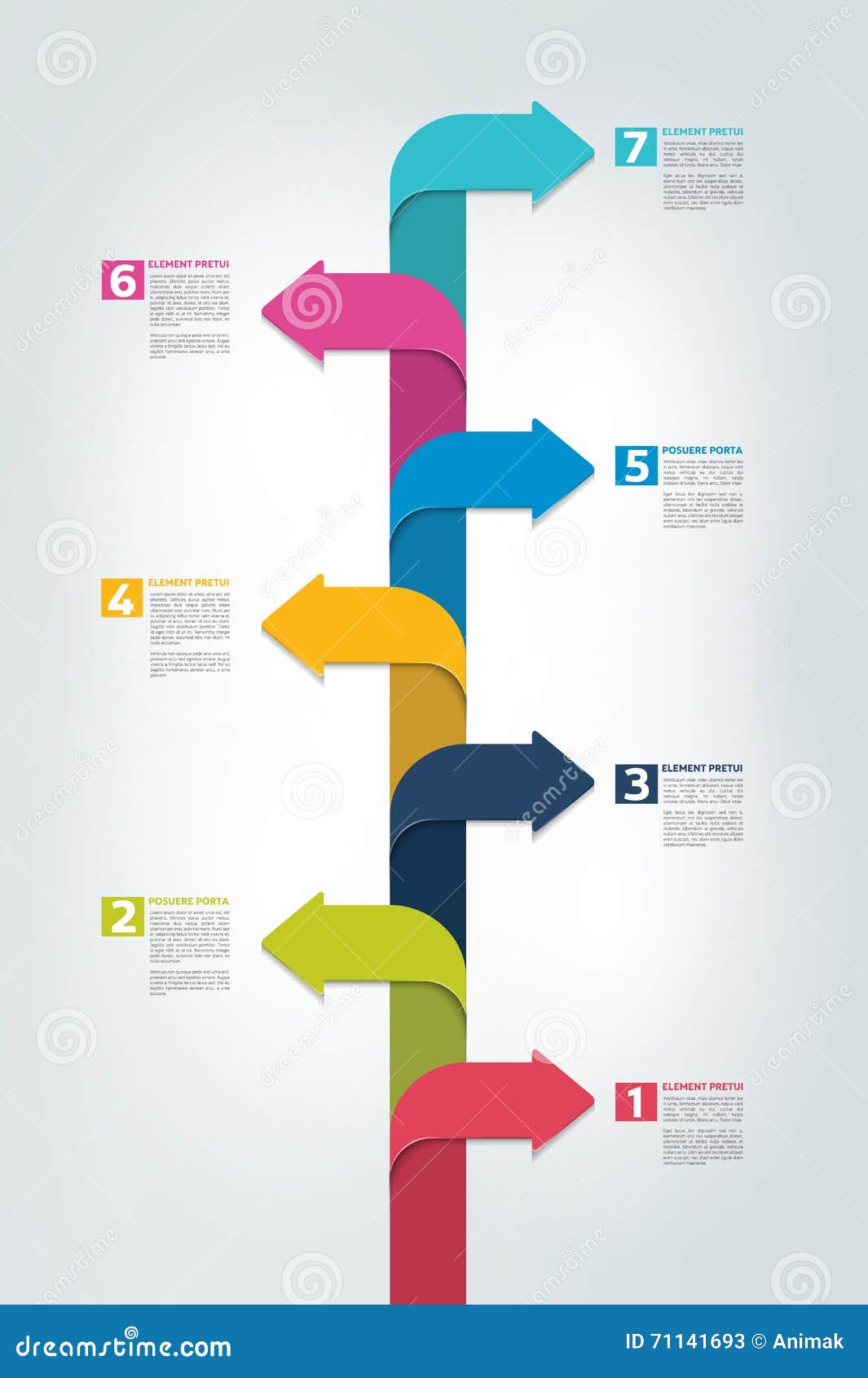 Timeline Vertical Report, Template, Chart, Scheme, Step By Step ...