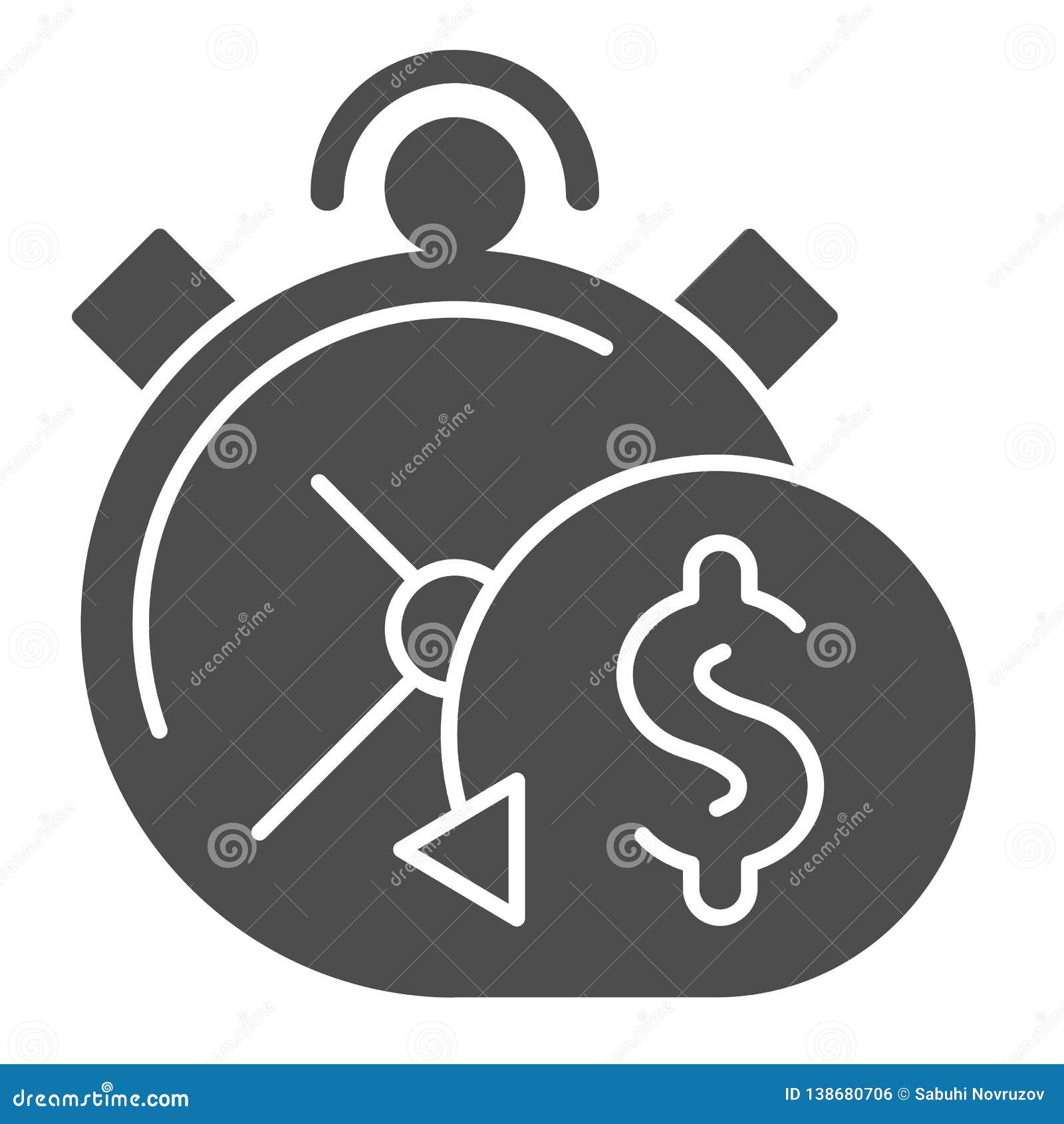 Timely Payment Solid Icon. Alarm Clock Vector Illustration Isolated on ...
