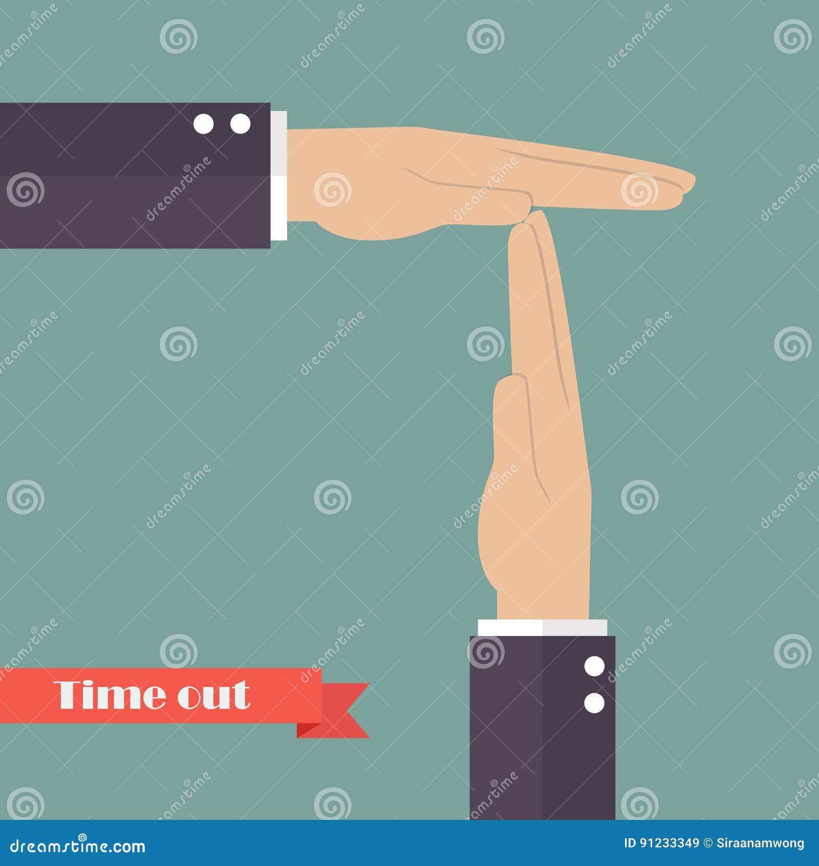 Timeout signal hand stock vector. Illustration of body - 91233349