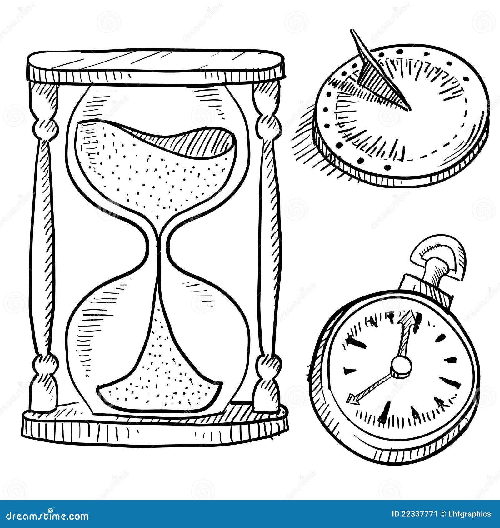 Timepieces sketch stock vector. Illustration of stopwatch - 22337771