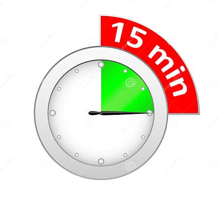Timer 15 minutes stock vector. Illustration of record - 18884254
