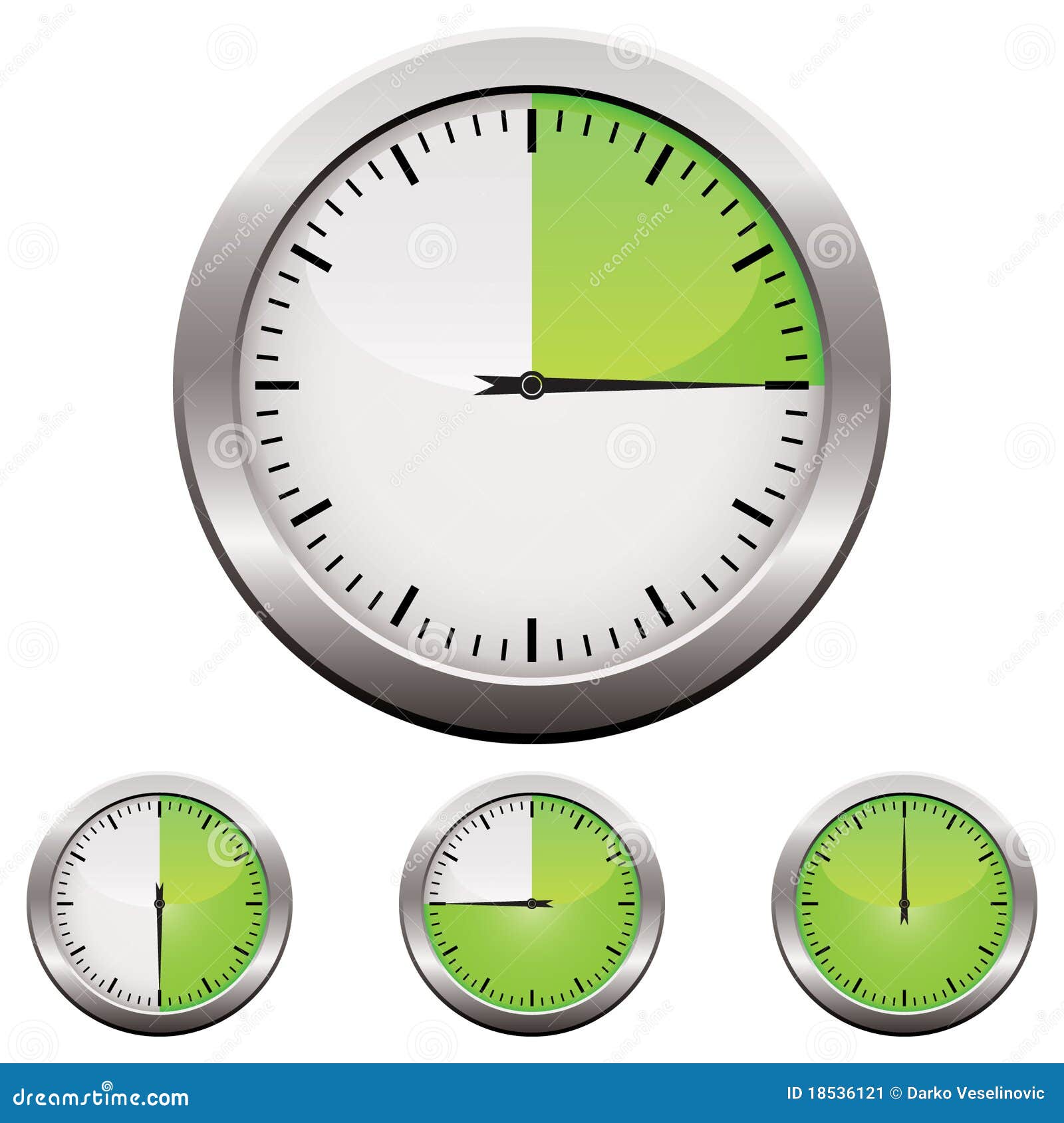 Analog Timer Counting In 5 Seconds Or Minutes Interval Cartoon Vector ...