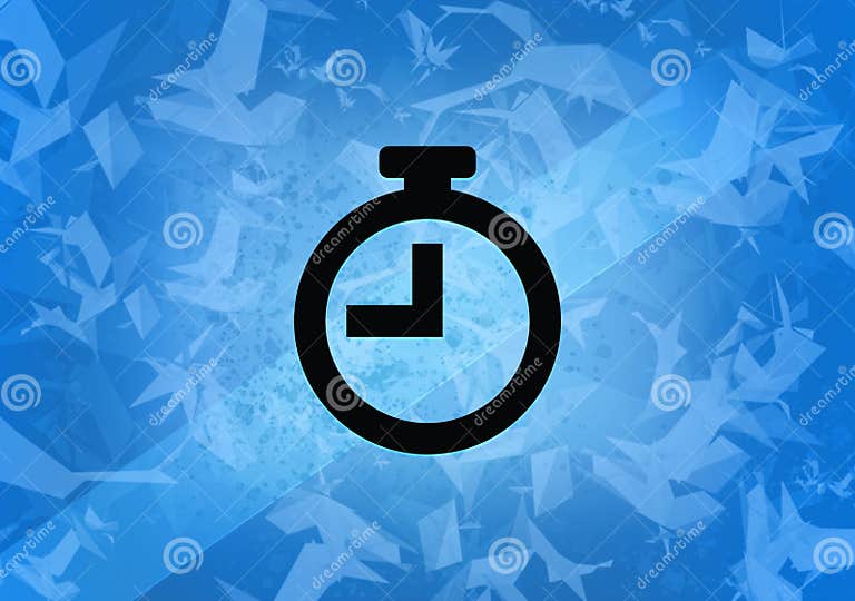 Timer Aesthetic Abstract Icon on Blue Background Stock Illustration ...