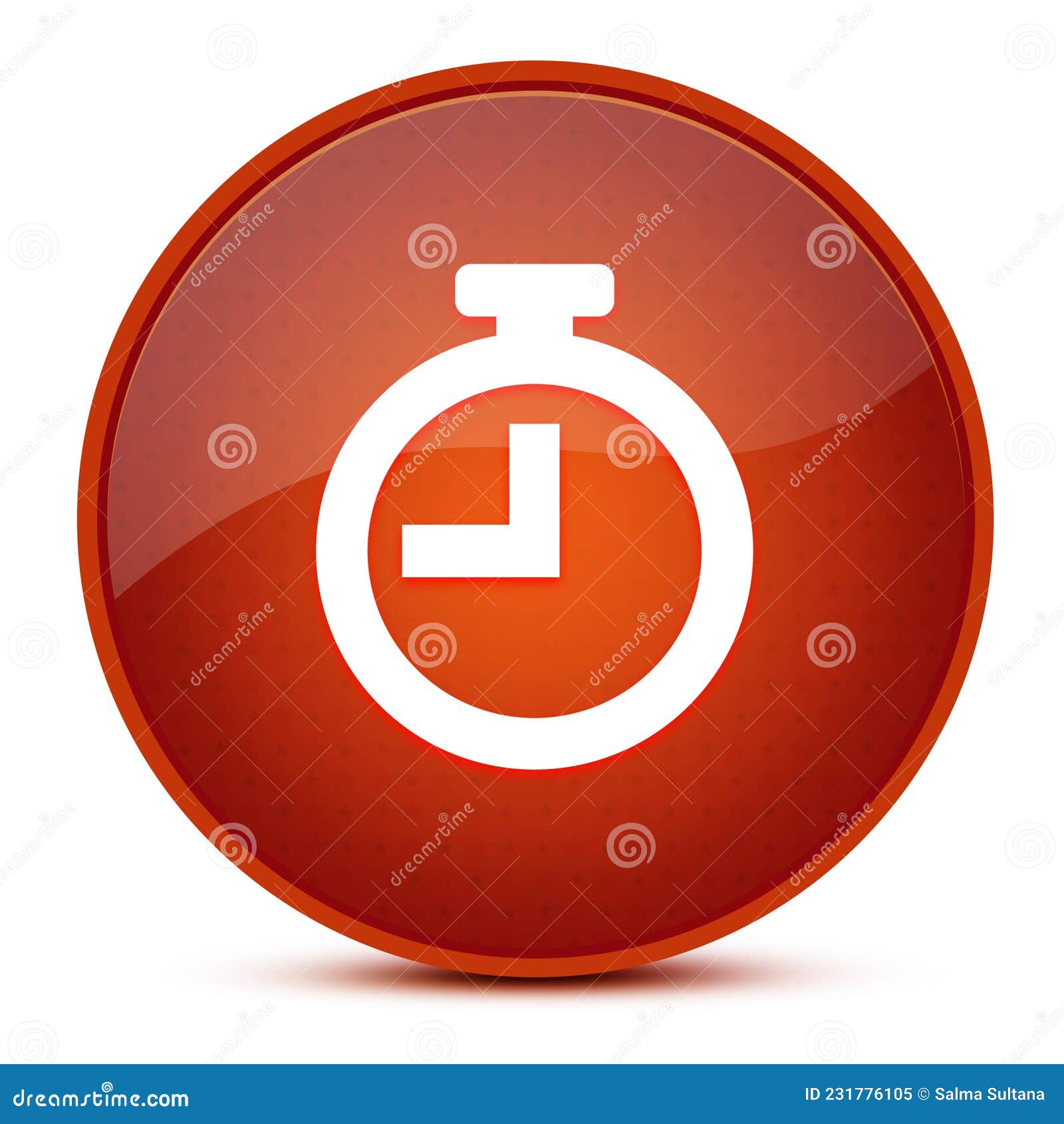 Timer Aesthetic Glossy Brown Round Button Abstract Stock Illustration ...