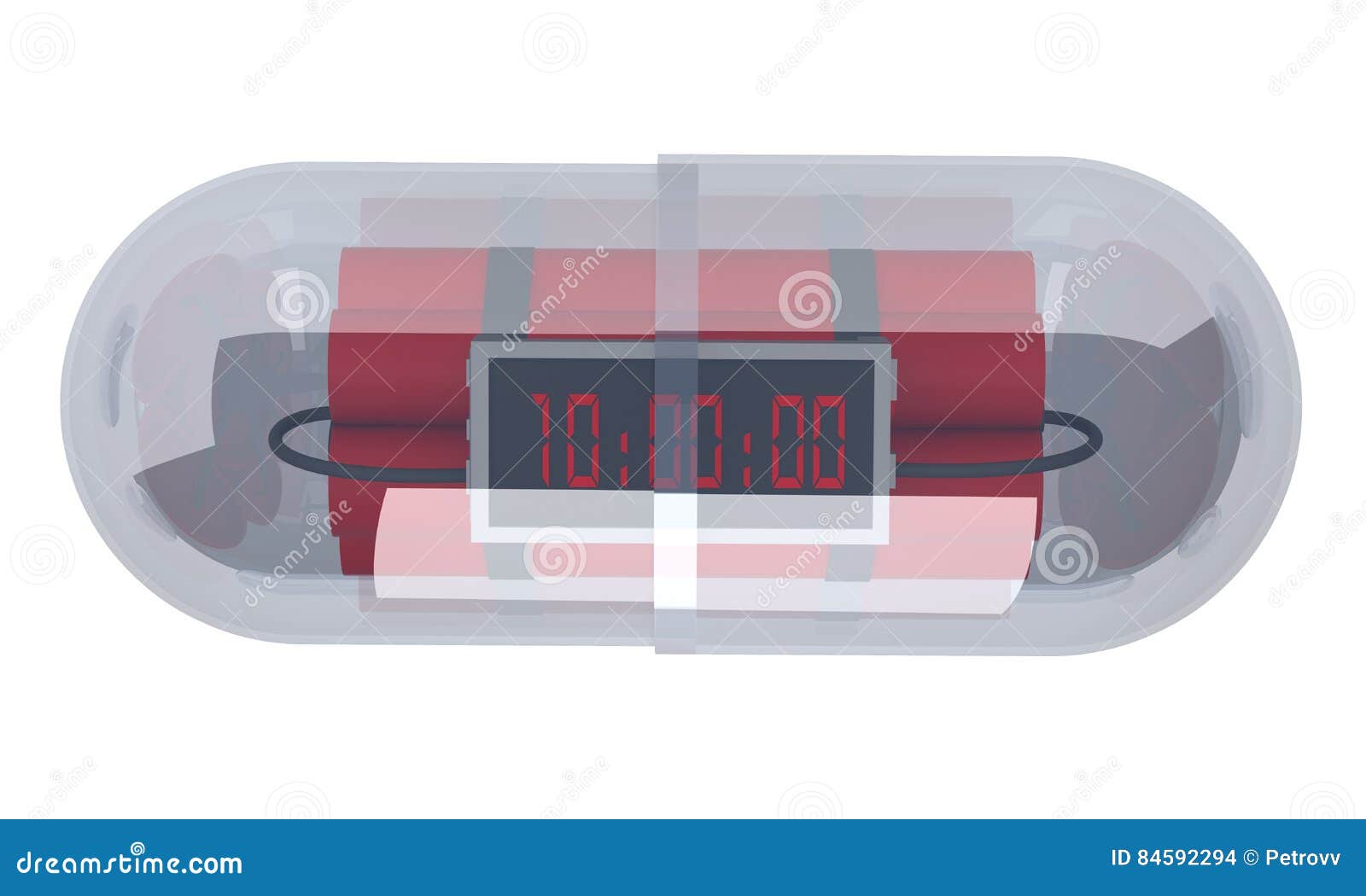 Timer Bomb Inside Capsule Pill 3d Rendering Stock Illustration ...