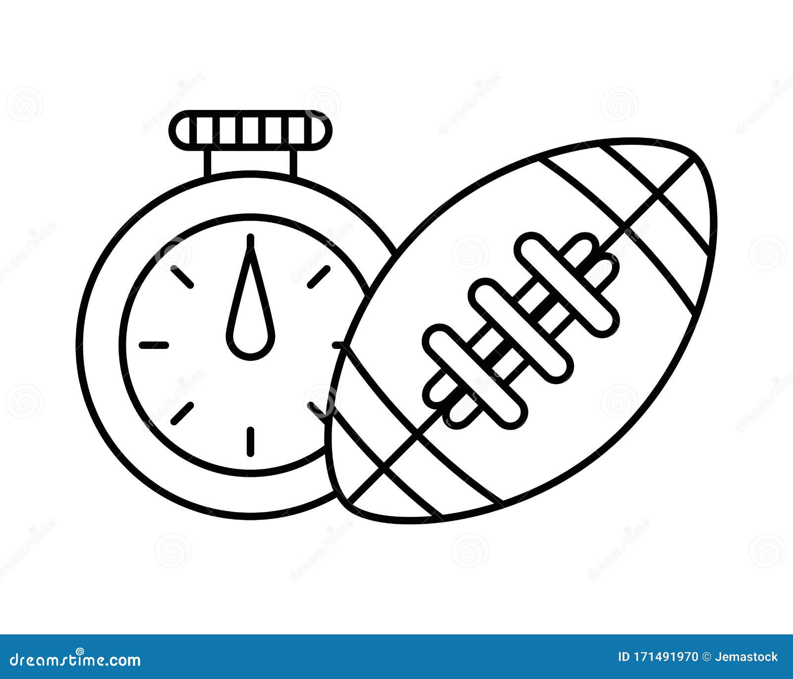 Timer Chronometer with American Football Balloon Stock Vector ...