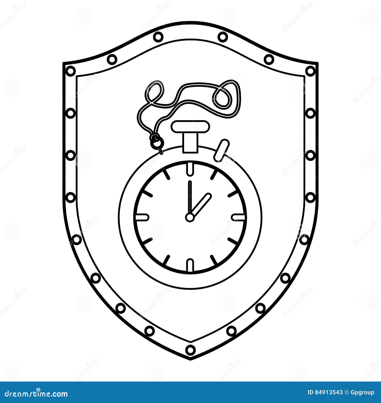 Timer Chronometer on Shield Stock Vector - Illustration of office ...