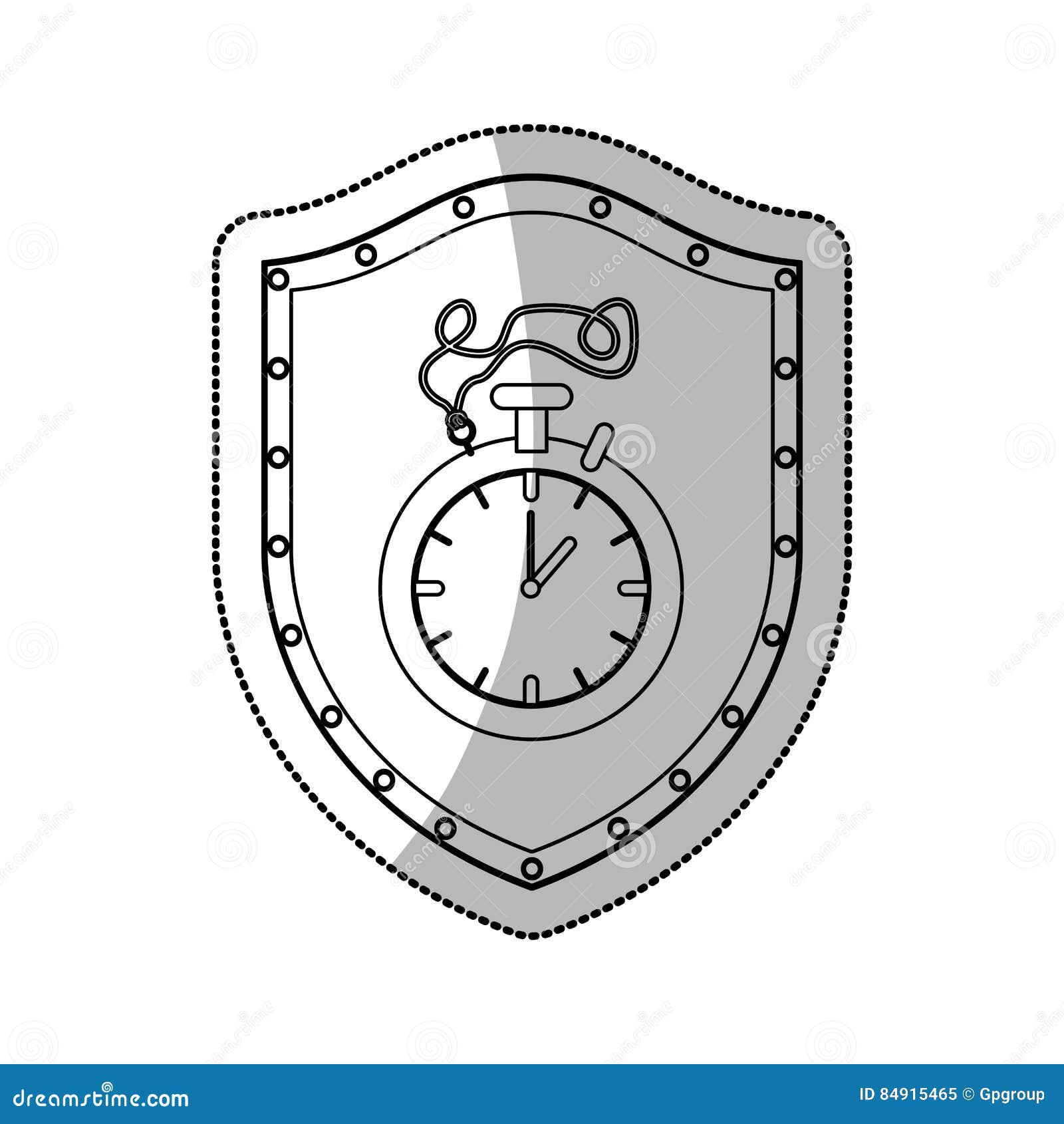 Timer Chronometer on Shield Stock Vector - Illustration of element ...