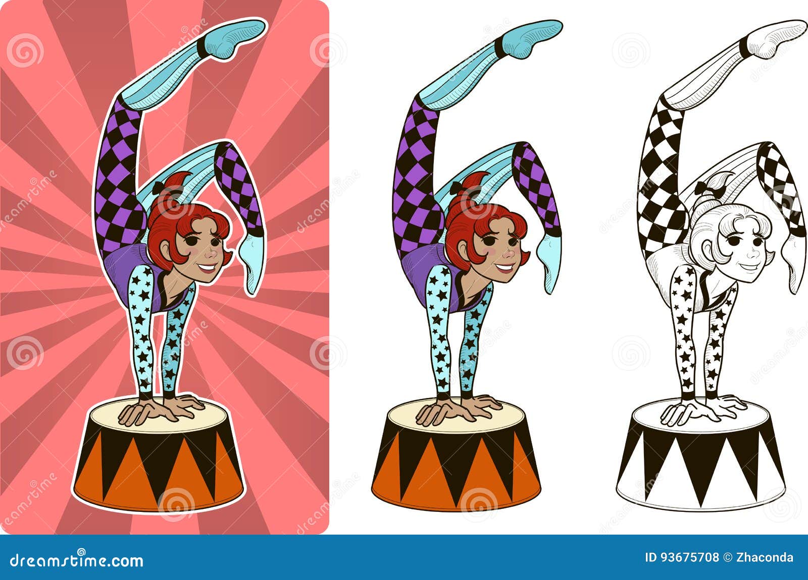 Circus Character Guggler Vintage Watercolor Drawing Clipart ...