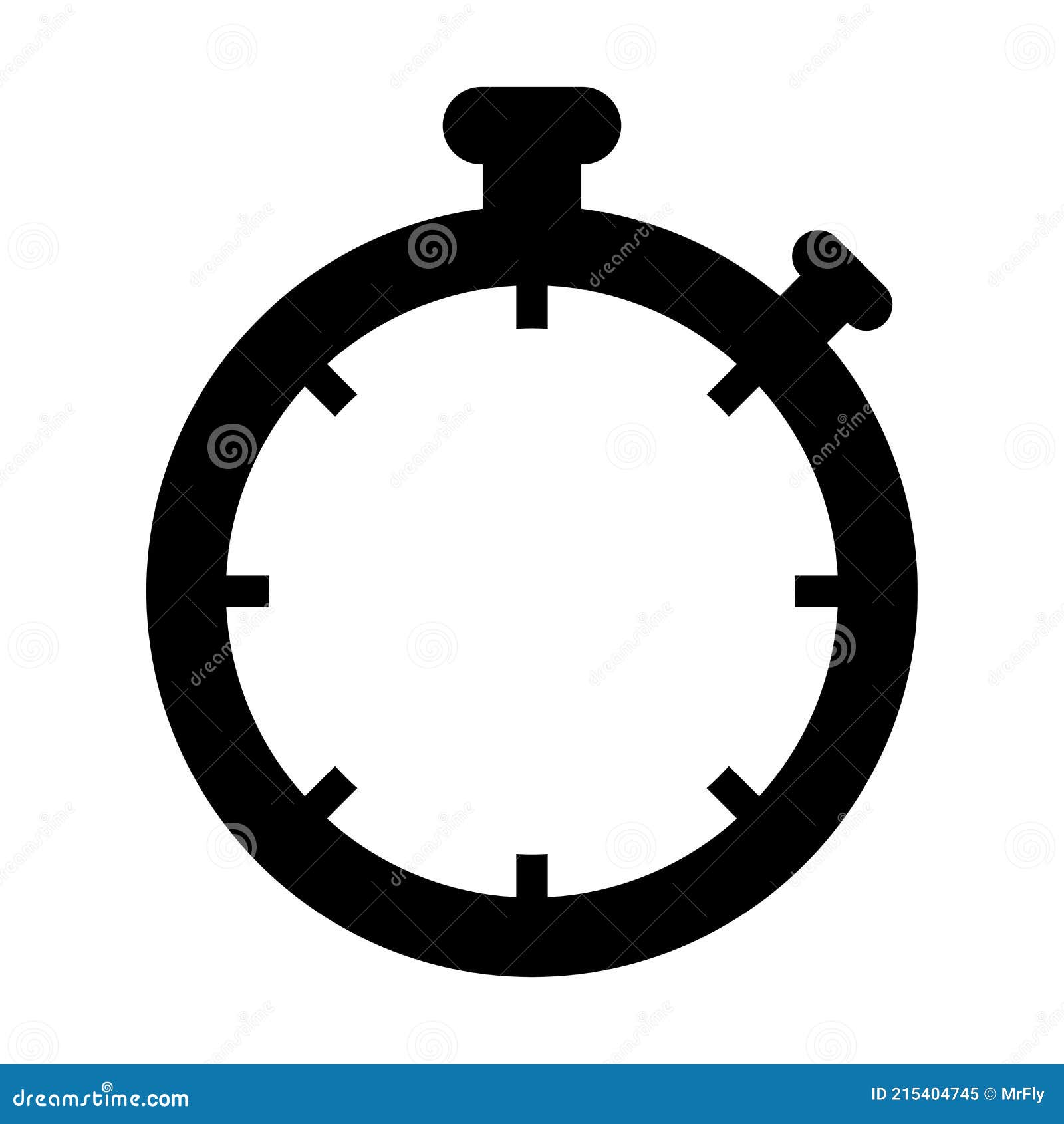 Timer Clock Isolated Template, Black Vector Illustration Stock Vector ...