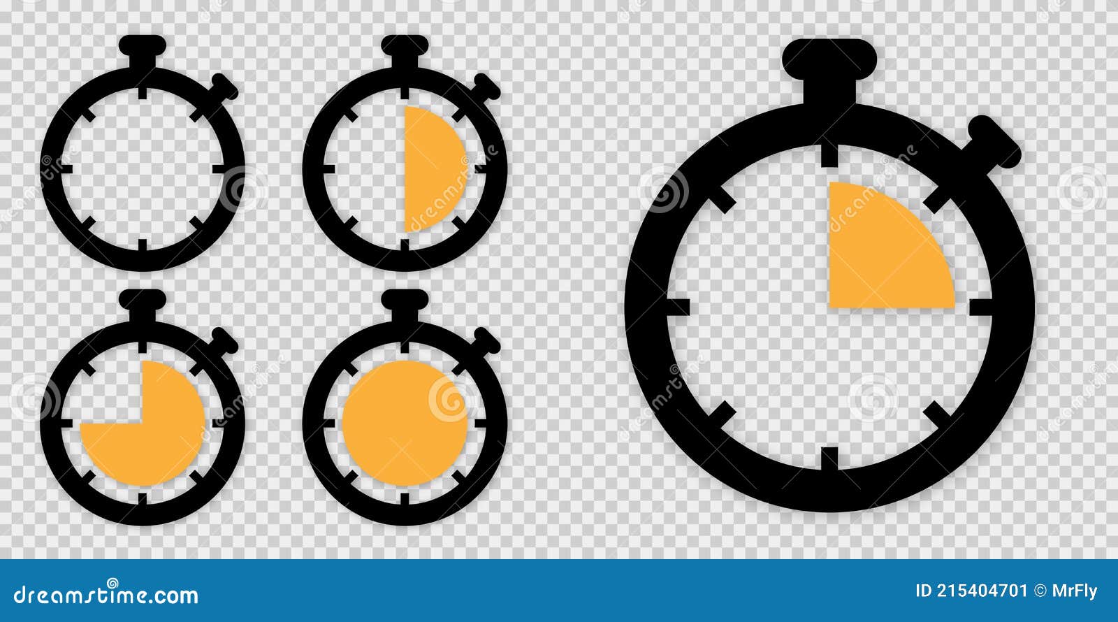 Timer Clock Isolated Template, Orange Vector Illustration Stock Vector ...