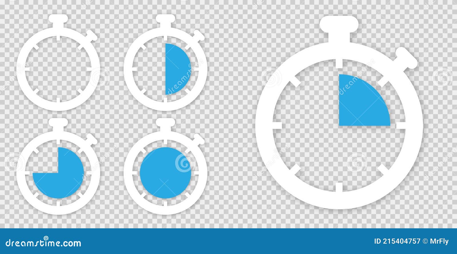 White and Blue Timer Clock Isolated Template, Vector Illustration Stock ...