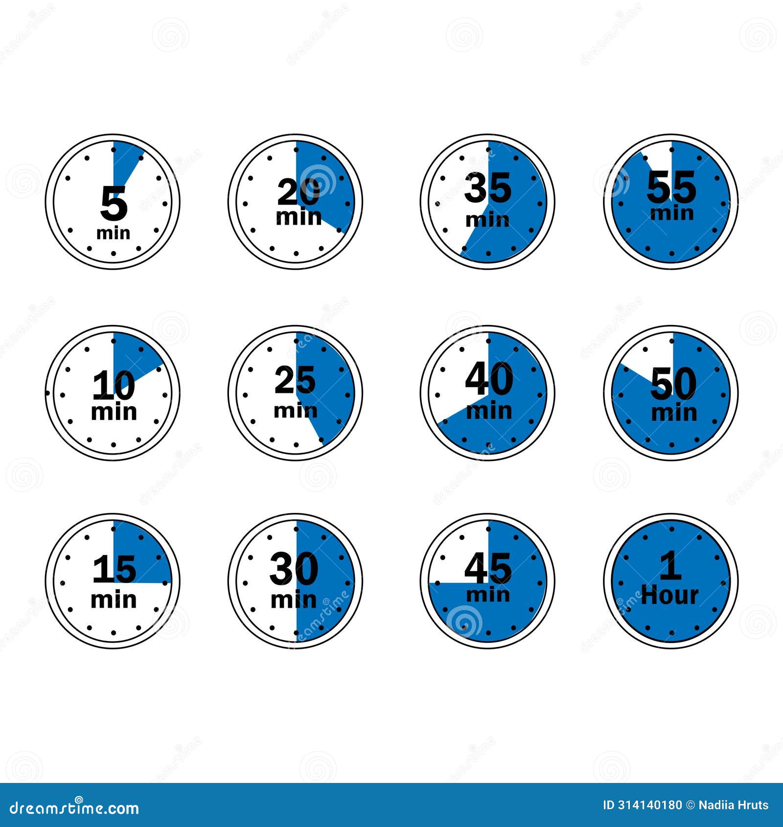 Timer, Clock, Stopwatch Isolated Set Icons. Countdown Timer Symbol Icon ...