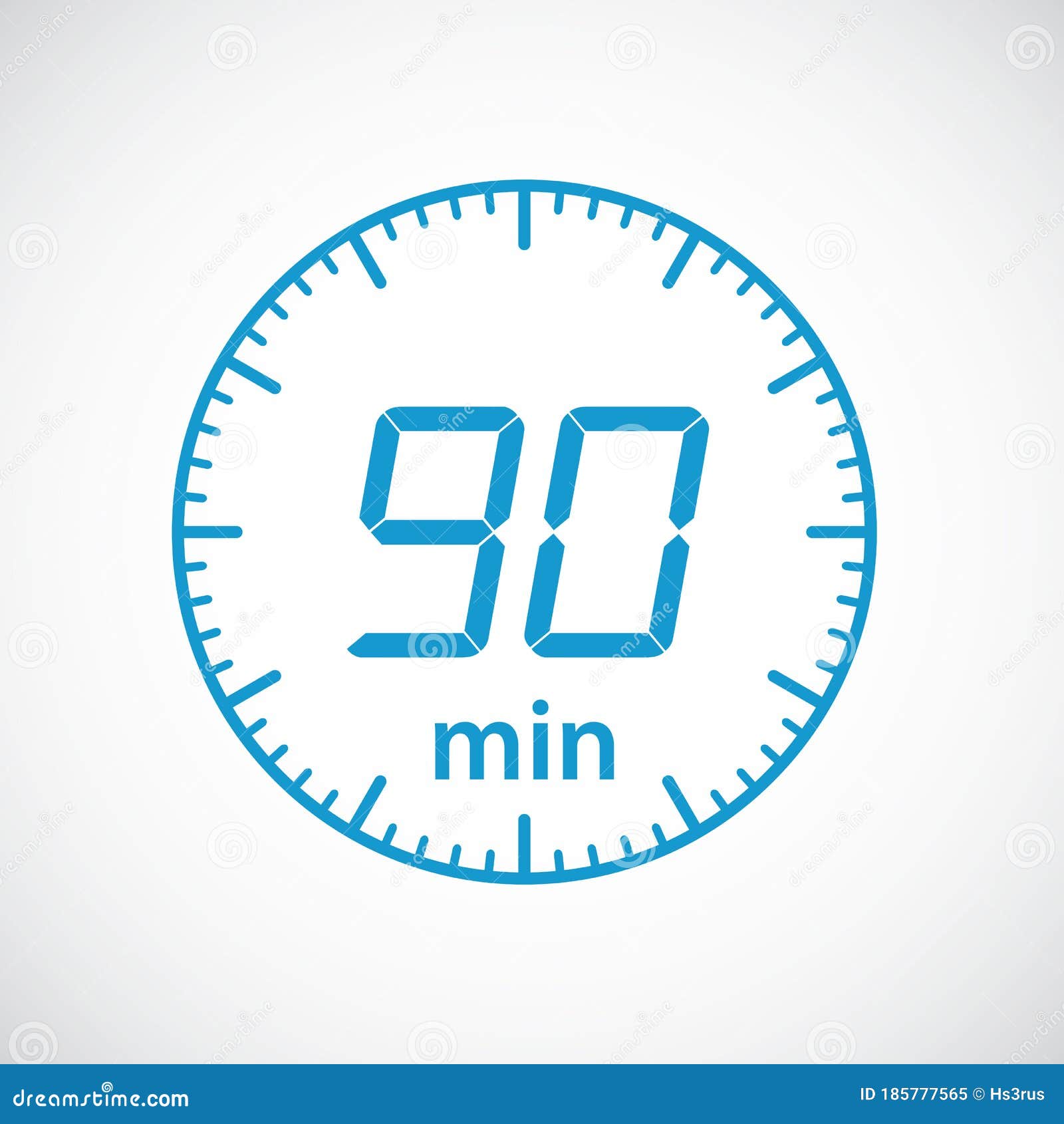 Timer Sign 90 Min on White Background. Countdown Stock Vector ...