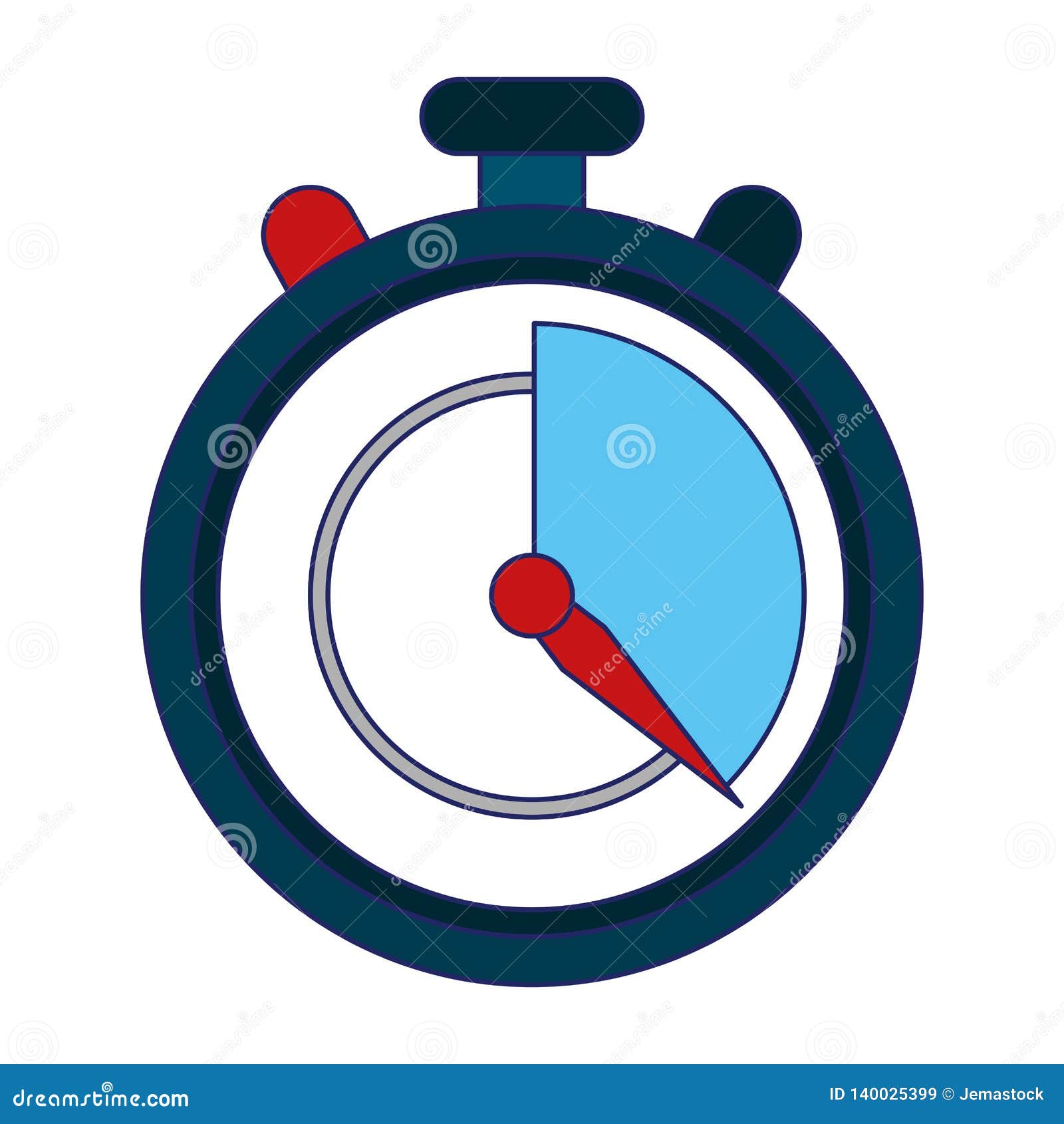 Timer Clock Symbol Isolated Blue Lines Stock Vector - Illustration of ...