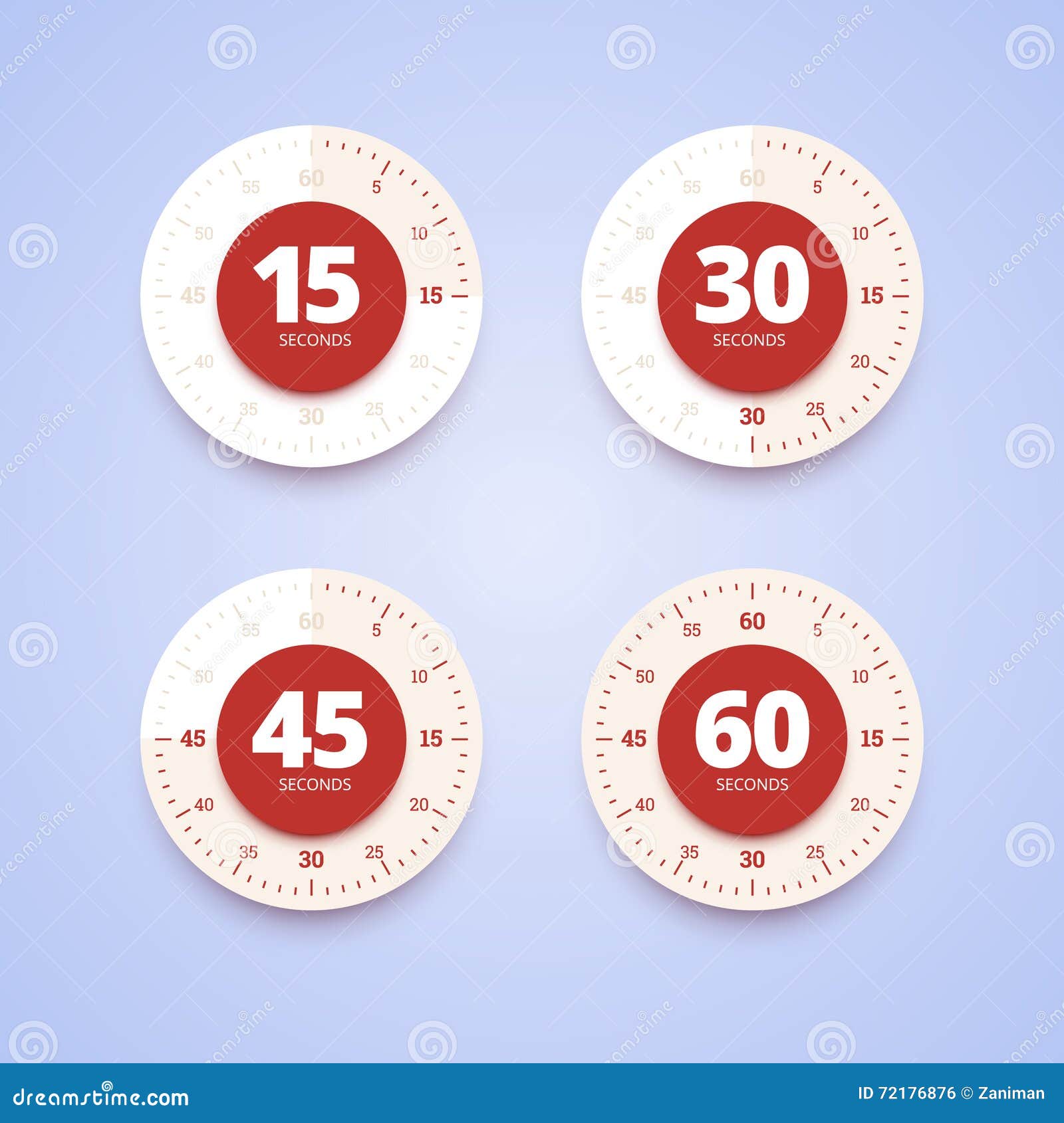 Timer Collection in Flat, Material Design Style. Stock Vector ...